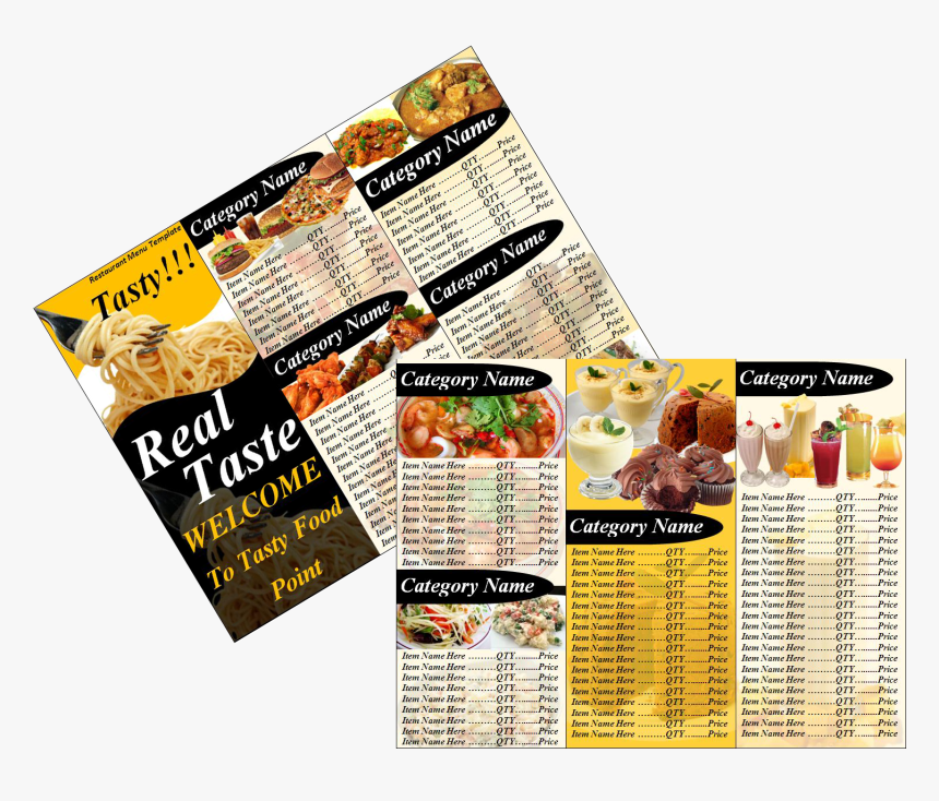 Free Restaurant Menu Templates - Menu, HD Png Download , Transparent ...