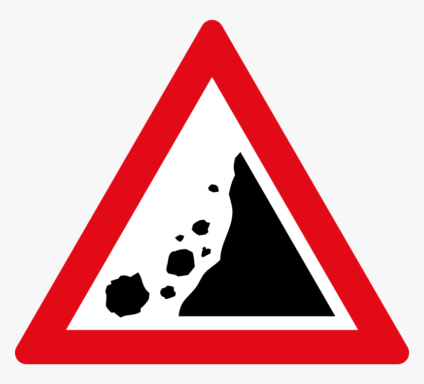 Transparent Falling Rocks Clipart - Falling Rocks Sign Png, Png ...