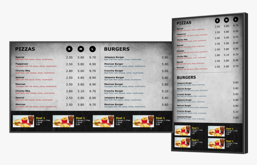 Restaurant Menu On Tv Screen, HD Png Download , Transparent Png Image ...