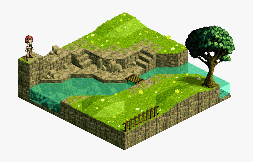 Example - Landscape Isometric Pixel Art, HD Png Download , Transparent ...
