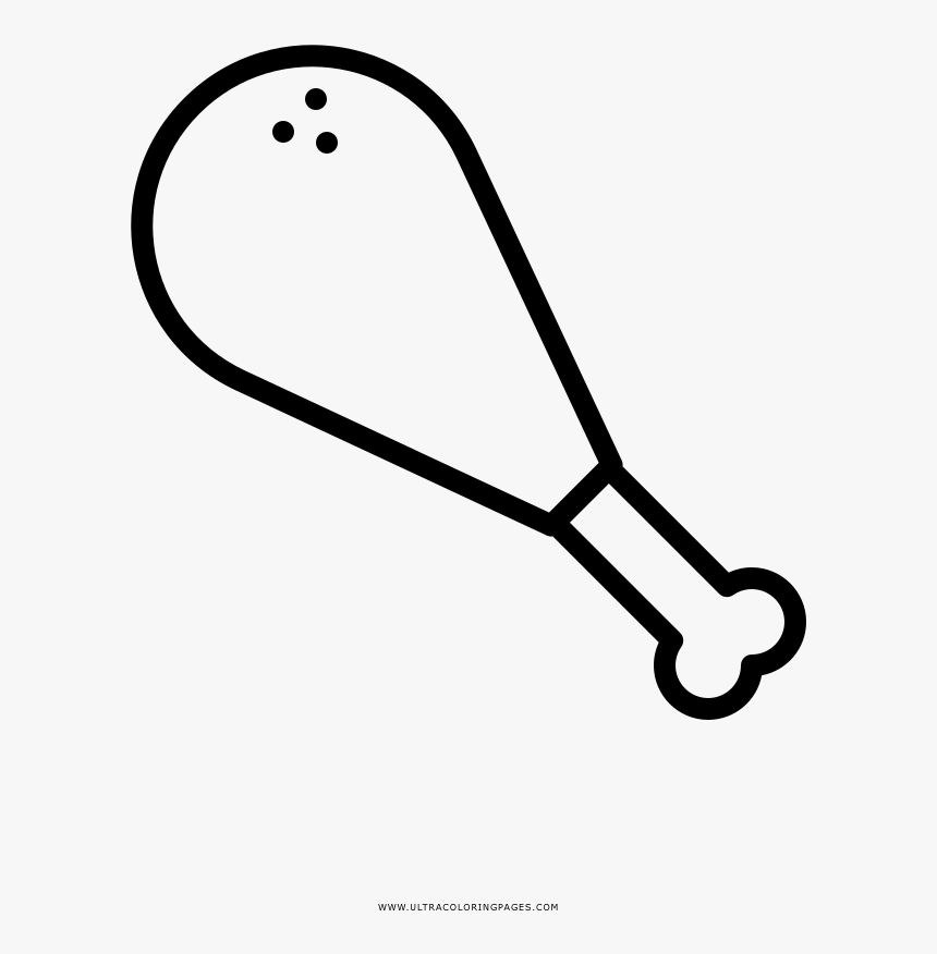 Chicken Drumstick Coloring Page - Line Art, HD Png Download ...