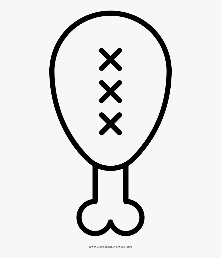 Chicken Drumstick Coloring Page - Line Art, HD Png Download ...