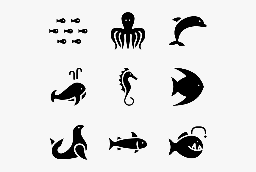 Sea Life Vector - Sea Life Silhouette Png, Transparent Png ...