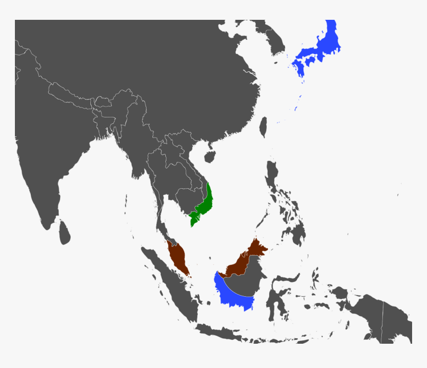 Sea Political Map - Asian Pacific Map Png, Transparent Png ...