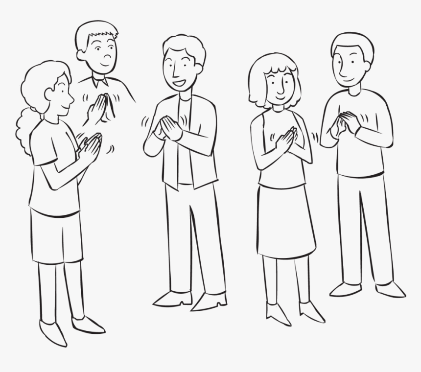 Group Of People Clapping Their Hands As Part Of Copy - Drawings Of ...