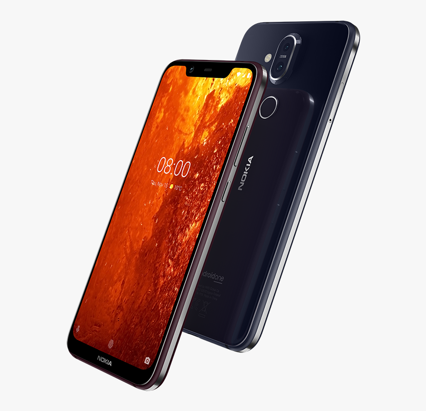 Smartphones Png High Quality - Nokia 8.1 Blue Silver, Transparent Png ...