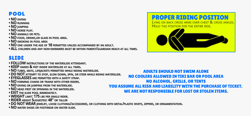 Park Rules - Water Slide Rules Sign, HD Png Download , Transparent Png ...