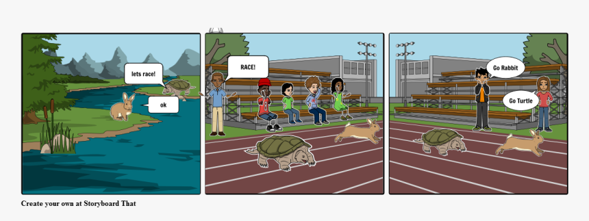 Story Of Tortoise And Rabbit Story Board, HD Png Download , Transparent ...