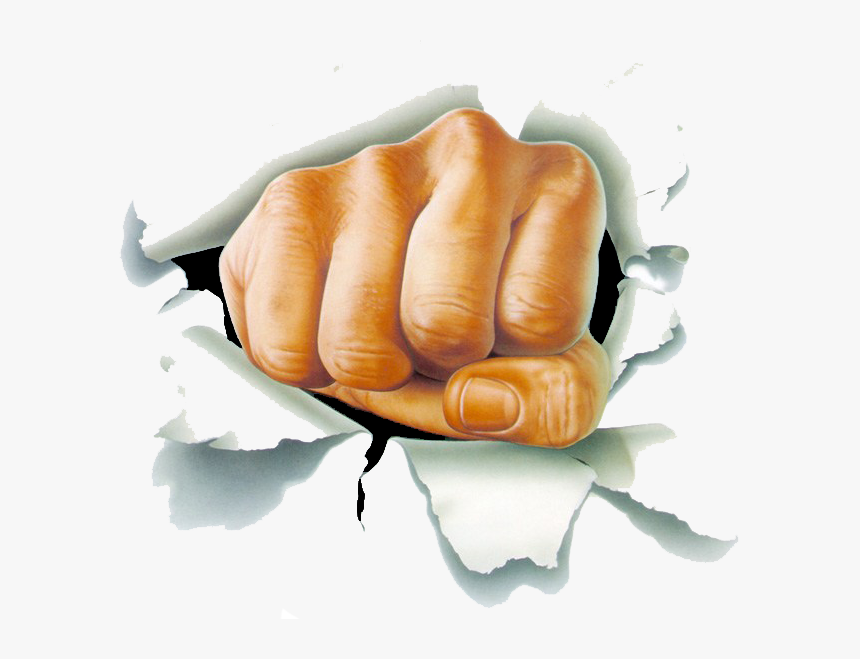Hand Punching Through Wall, HD Png Download , Transparent Png Image ...