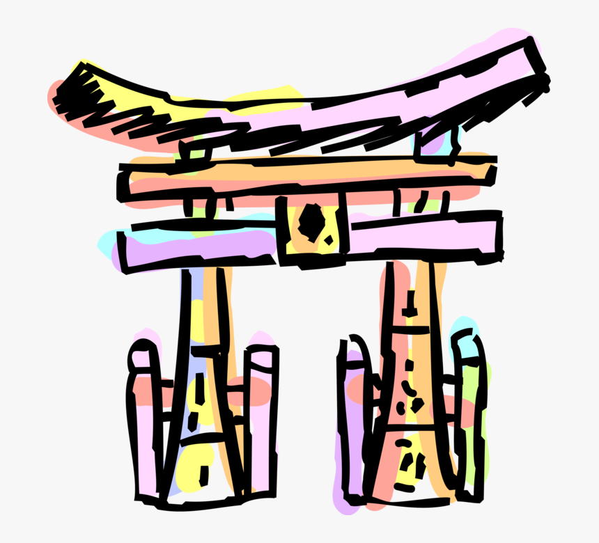 Vector Illustration Of Japanese Traditional Shinto, HD Png Download ...