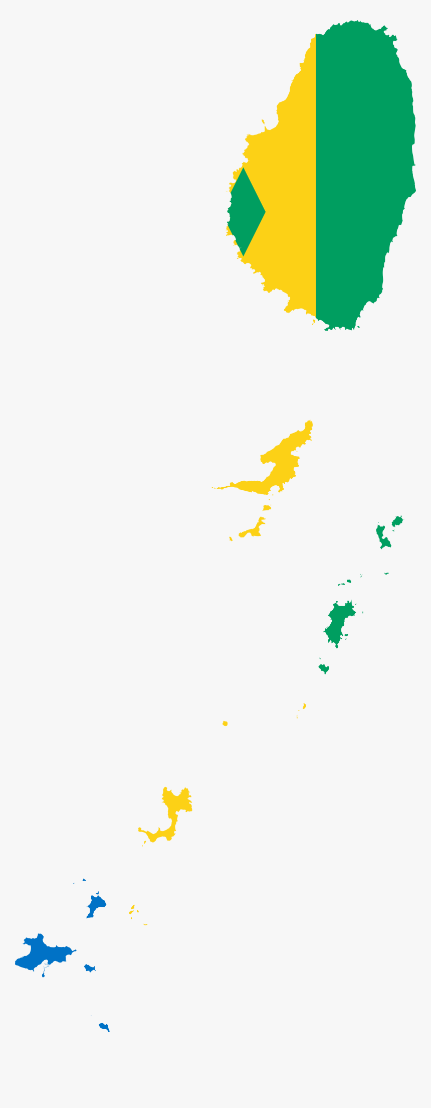 Saint Vincent And The Grenadines Flag Map, HD Png Download ...