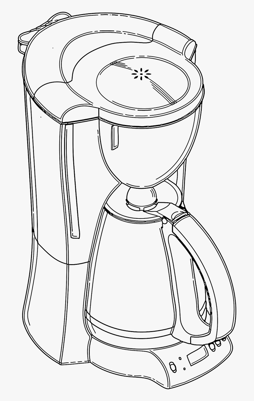 Drawing Of A Coffee Maker, HD Png Download , Transparent Png Image ...