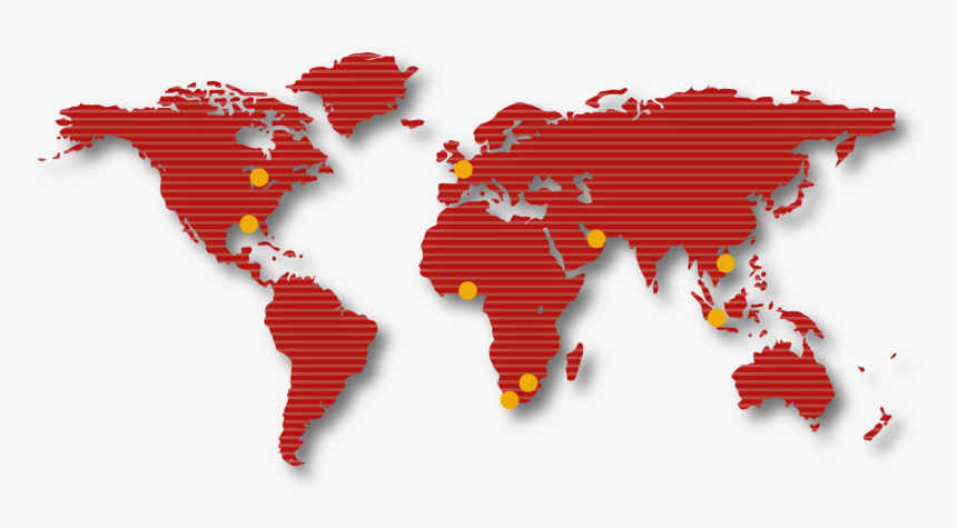 Partners Map - World Map Vector Red, HD Png Download , Transparent Png ...