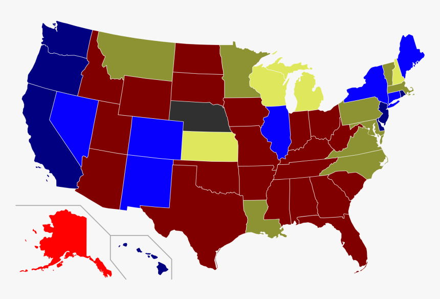 Map Of Usa Reflecting 2018 Midterm Election Results - Democratic Vs ...