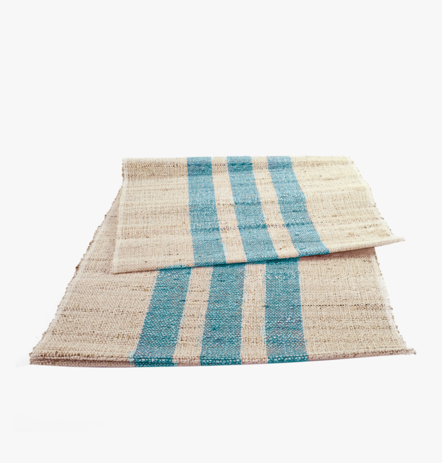 Runner- Jute Peacock Blue Stripe, HD Png Download , Transparent Png ...
