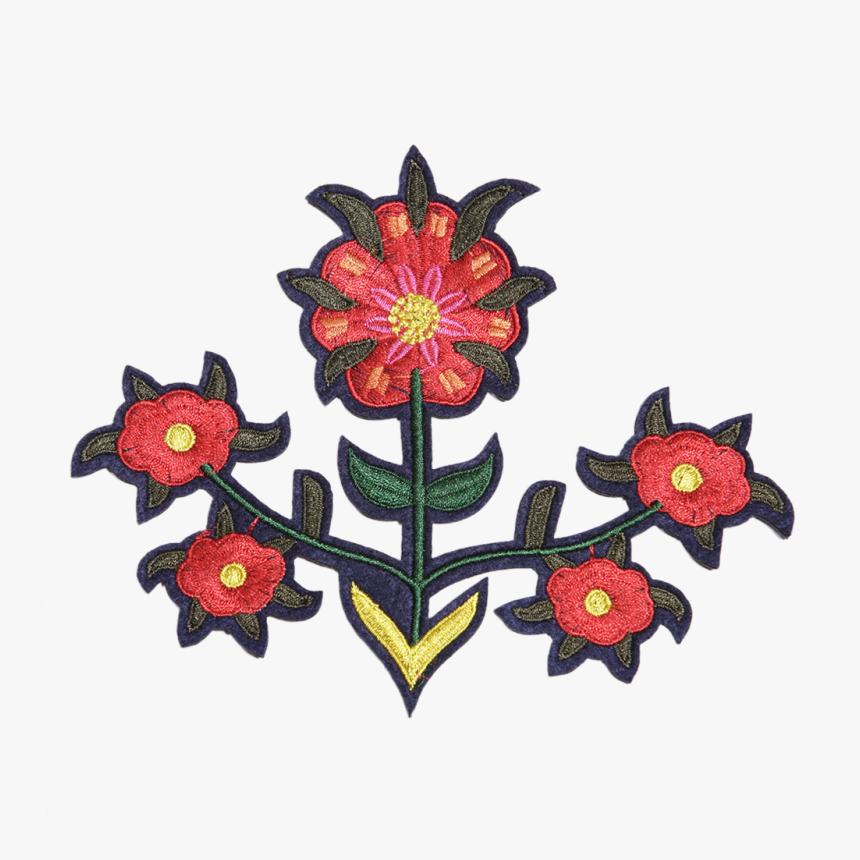 Symmetrical Flower Pattern Embroidery Patch - Artificial Flower, HD Png ...