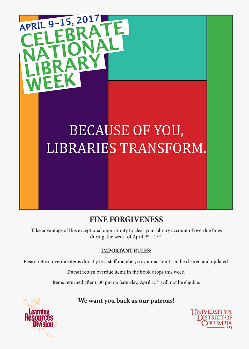 Celebrate National Library Week April 9-15, - Graphic Design, HD Png ...