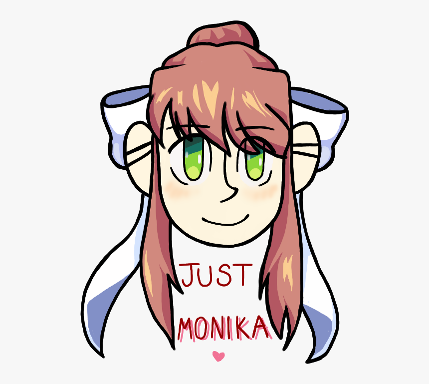 Just Monika - Cartoon, HD Png Download , Transparent Png Image - PNGitem