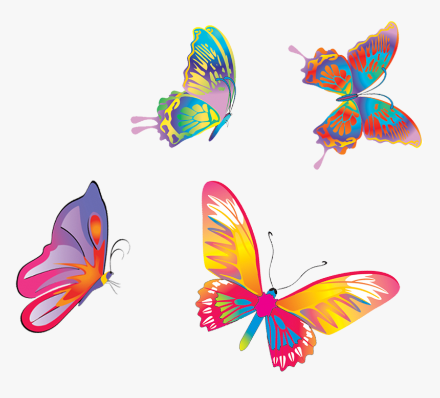 Colored Butterflies Fly Png Download - Flying Butterfly Png Hd ...