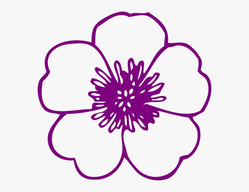 Violet Flower Clipart - Flower Clipart No Color, HD Png Download ...
