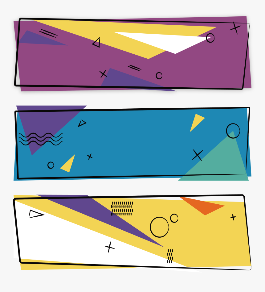 Transparent Rectangular Prism Clipart - Banner Geometric Png, Png ...