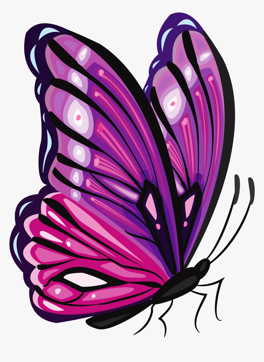Purple Butterfly Png Clipart Picture Cliparts - Purple And Pink ...