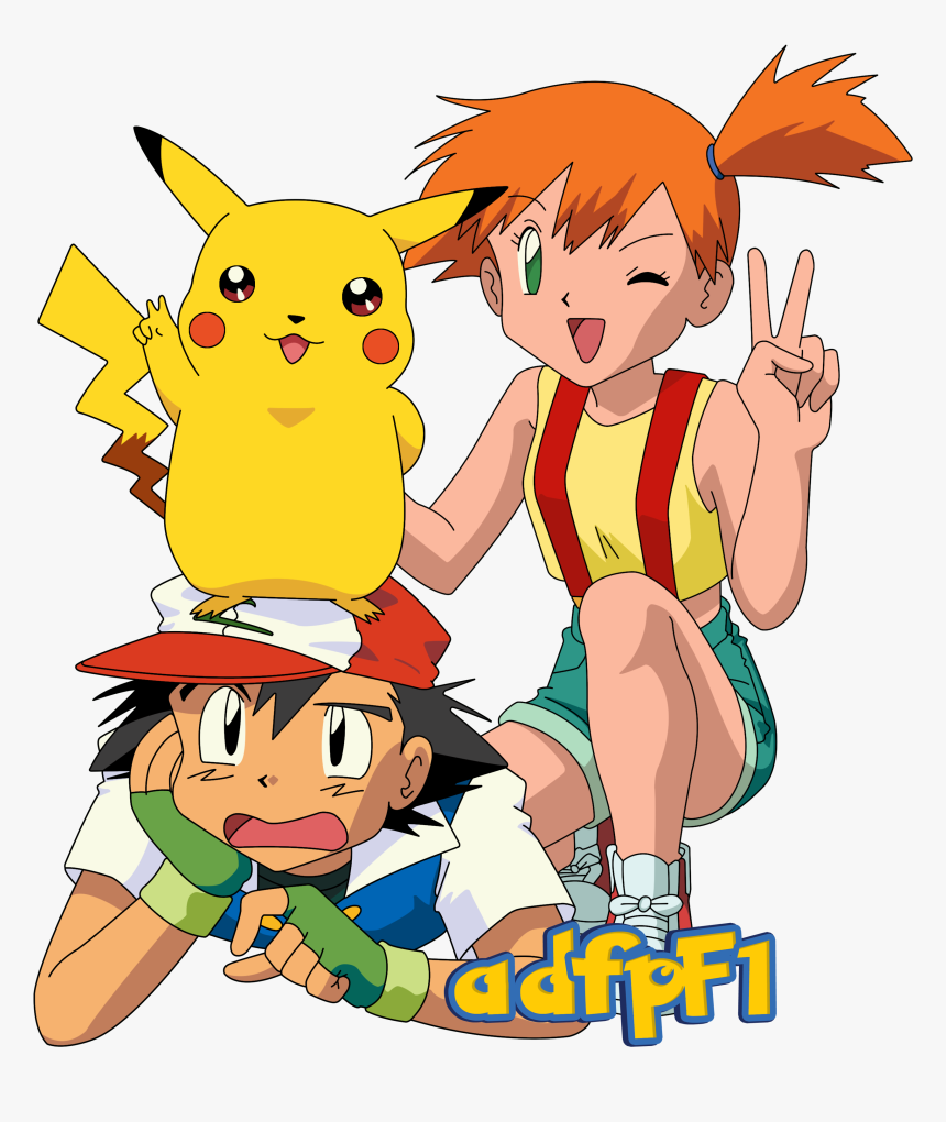 Ash Ketchum Misty And Pikachu, HD Png Download , Transparent Png Image - PNGitem