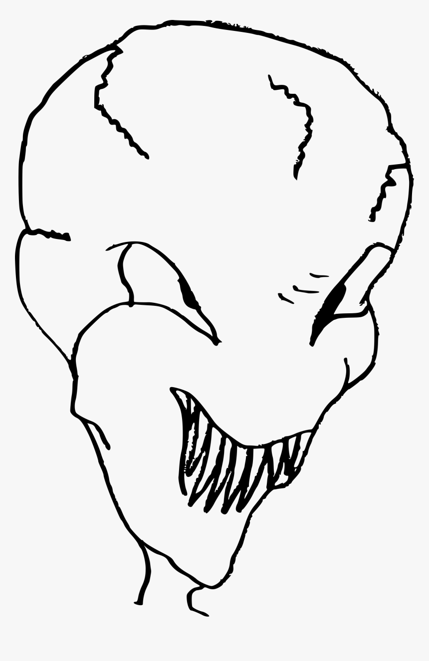 Alien Head - Alien Head Line Drawing, HD Png Download , Transparent Png ...