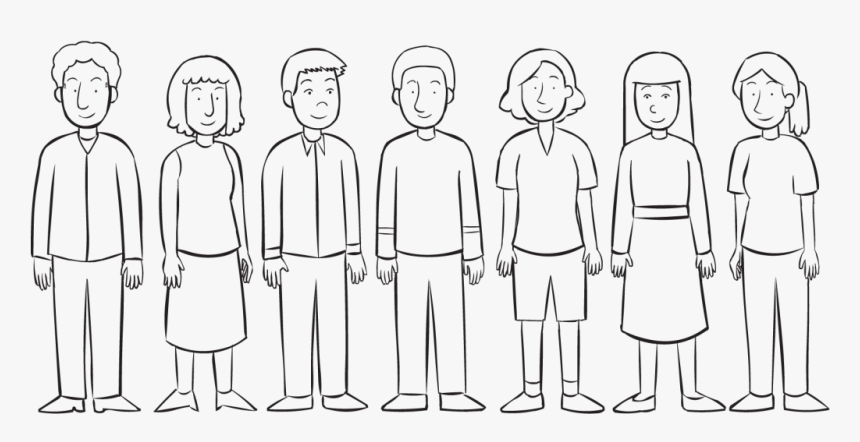 People Standing In A Line, As The Starting Point Of - Line Art, HD Png ...