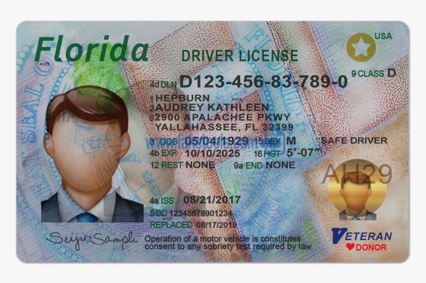 Florida Id Template Free Download
