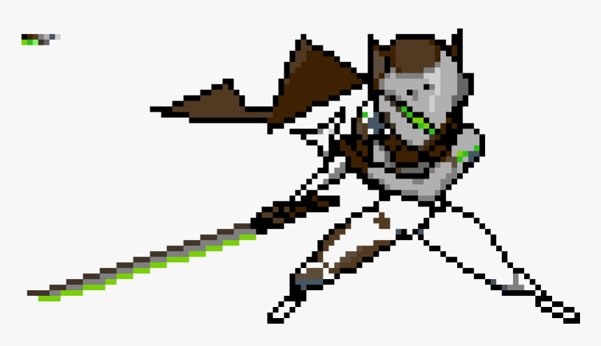 Genji Pixel Spray Art - Overwatch Pixel Sprays Genji, HD Png Download ...