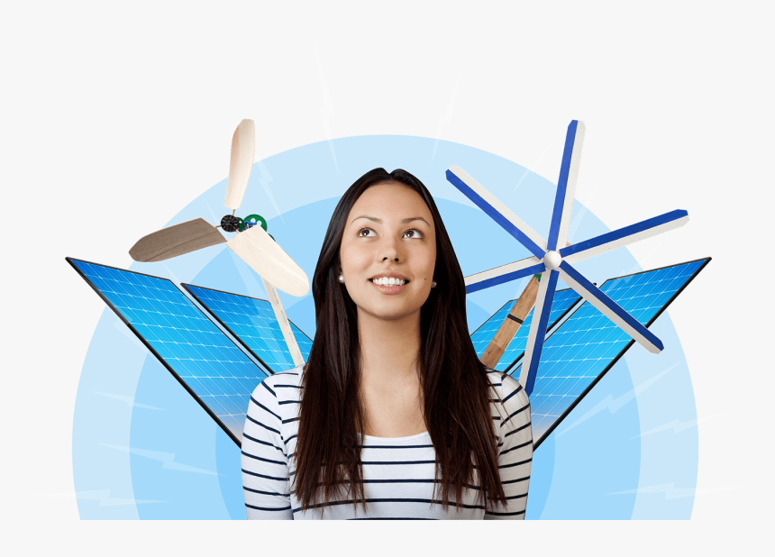 Picture Of Student Thinking About Wind And Solar Energy - Stock ...