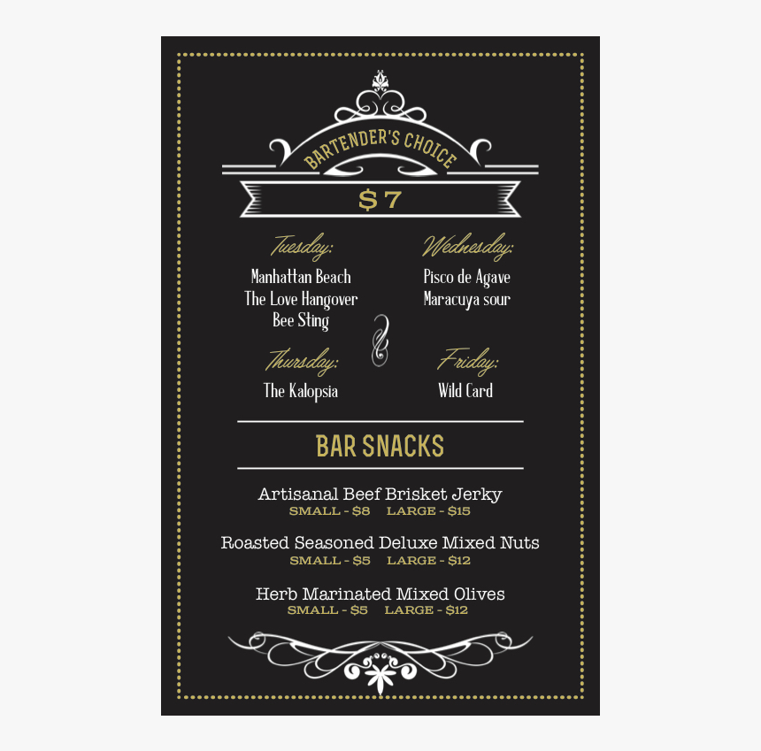 Hawthorn Cocktail Menu - Poster, HD Png Download , Transparent Png ...
