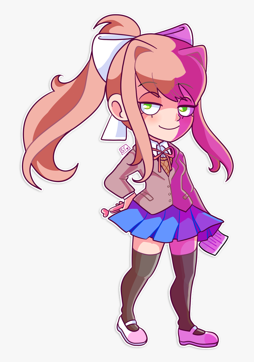 Transparent Doki Doki Literature Club Monika Png - Cartoon, Png ...