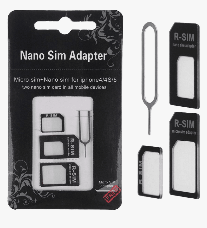 Universal Sim Card Adapter Kit - Nano Sd Card Adapter, HD Png Download ...