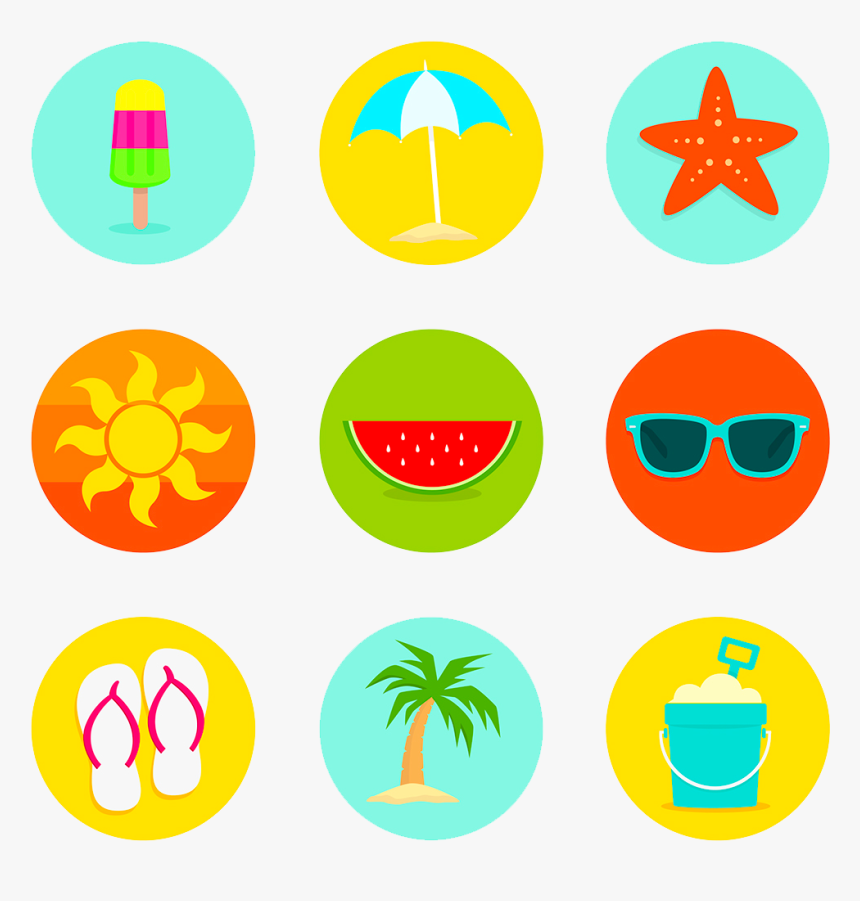 Transparent Calendar Icons Png - Summer Icon Flat Free, Png Download ...