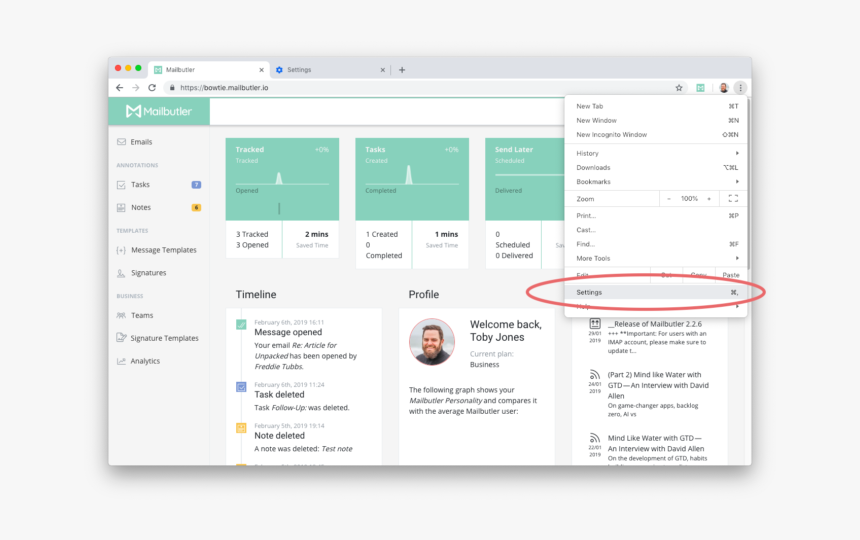 Receive Chrome Gmail Notifications - Irefer Dashboard, HD Png Download ...