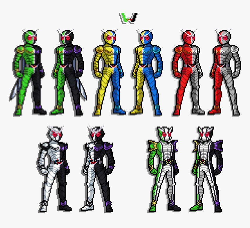 Kamen Rider W Pixel Art, HD Png Download , Transparent Png Image - PNGitem