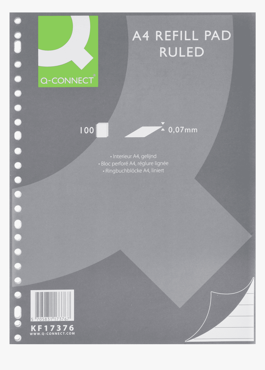 Value A4 Refill Pad Ruled 70gsm 100 Sheets Pk10 - Sketch Pad, HD Png ...