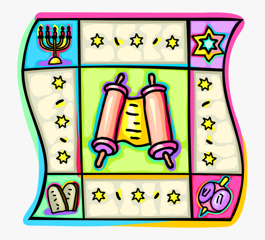 Vector Illustration Of Jewish Identity And Judaism - Clipart Torah, HD ...