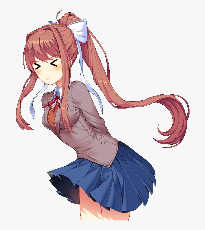 Doki Doki Literature Club Monika Sprite, HD Png Download , Transparent ...