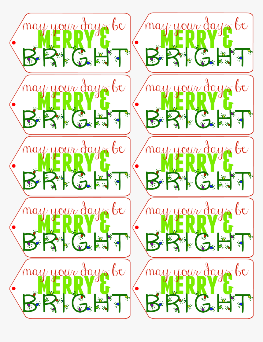 May Your Days Be Merry & Bright - Merry And Bright Gift Tag, HD Png ...