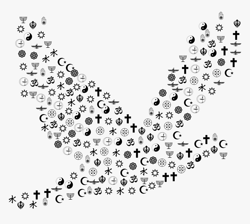 Religions Peace Dove Big - Religions Of The World Png, Transparent Png ...