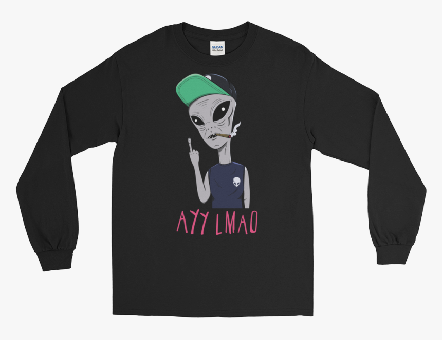 Alien Ayy Lmao Long Sleeve - Adventure Therapy T Shirts, HD Png ...