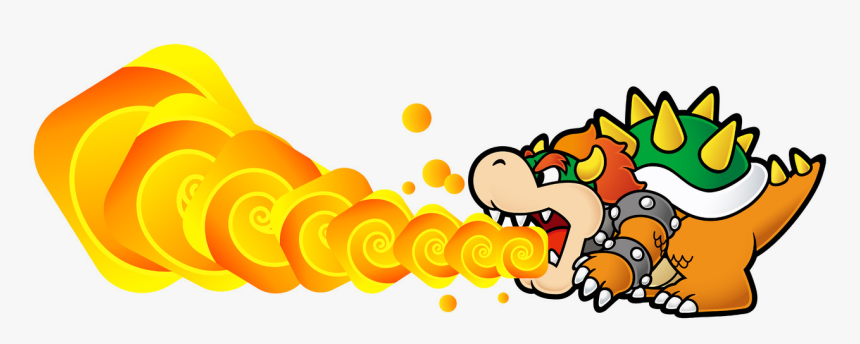 Fireball Clipart Video Game - Paper Mario Bowser Fire, HD Png Download ...