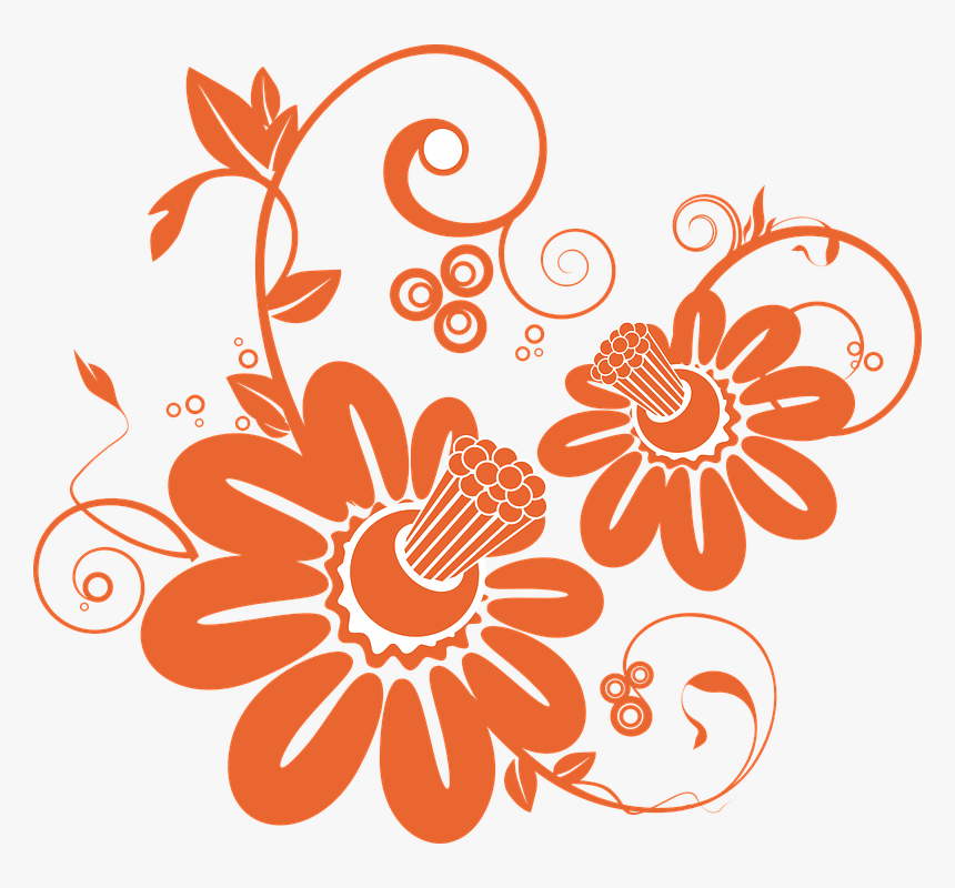 Thumb Image - Orange Floral Pattern Png, Transparent Png , Transparent ...