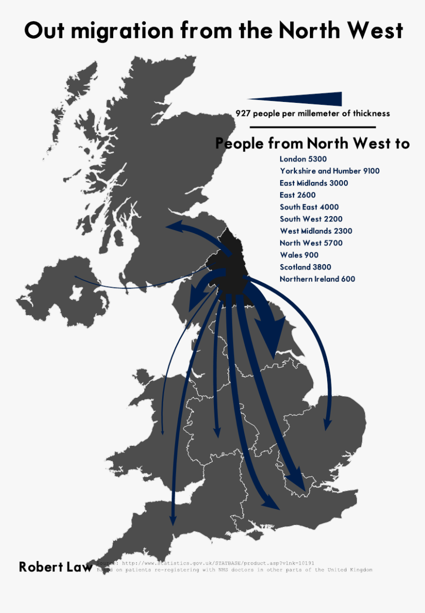 Migration North West England - Uk Map Solid Colour, HD Png Download ...