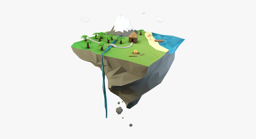 Minecraft Server - Transparent Island Low Poly, HD Png Download ...