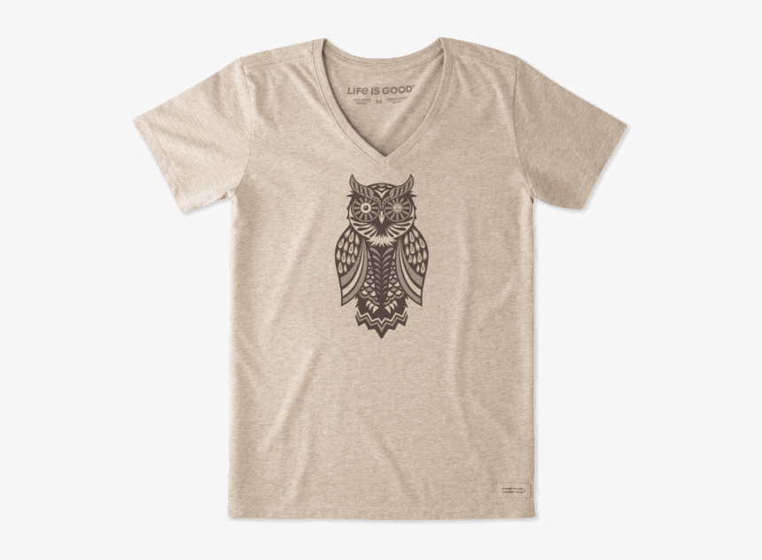 Women S Magic Owl Crusher Vee - Life Is Good Owl T Shirt, HD Png ...