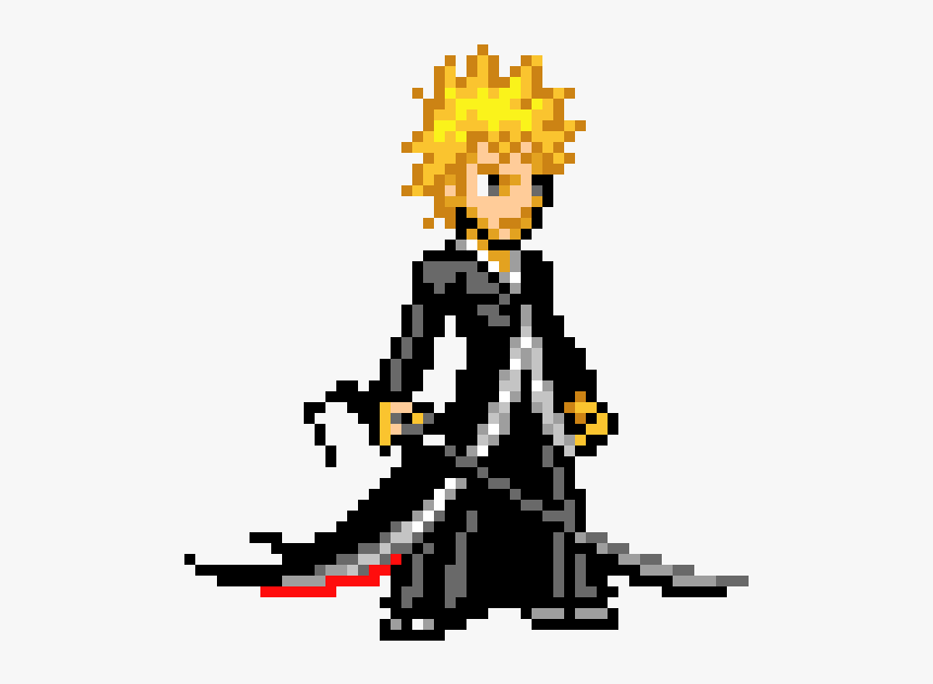 Ichigo Kurosaki Pixel Art, HD Png Download , Transparent Png Image ...